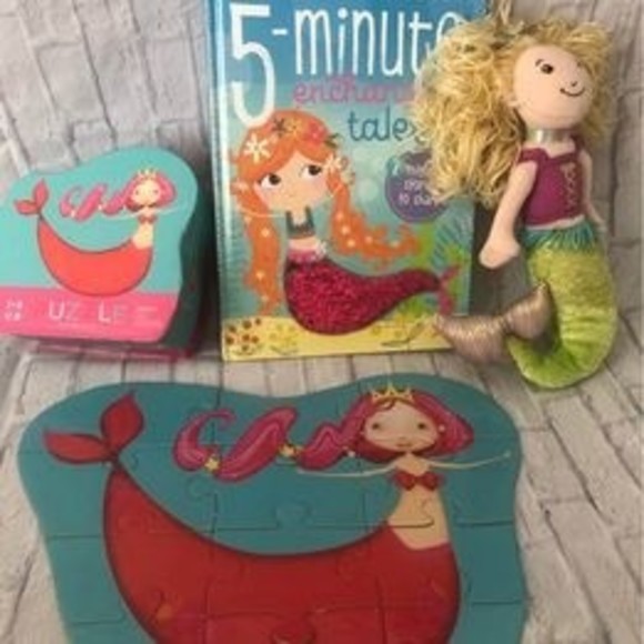 Toys | Mermaid Bundle Puzzle Book Plush | Poshmark